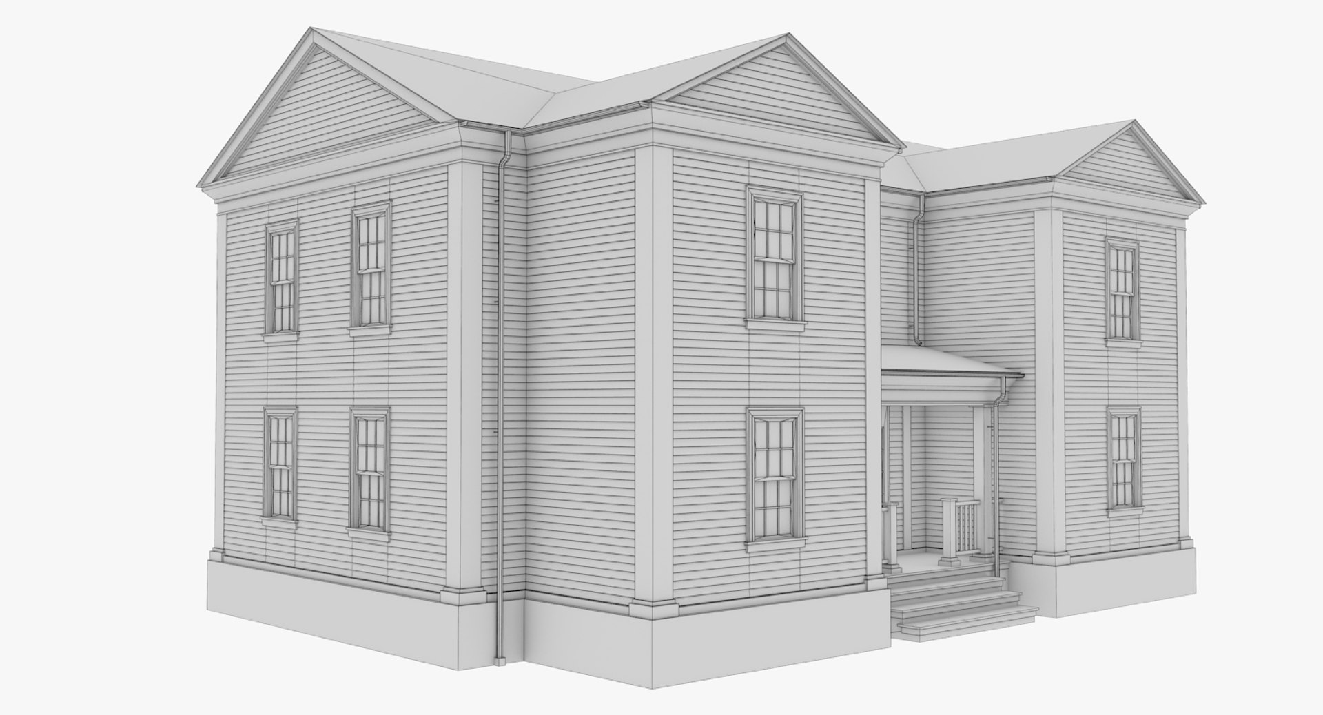 3D Model Colonial House 8 - TurboSquid 1195962