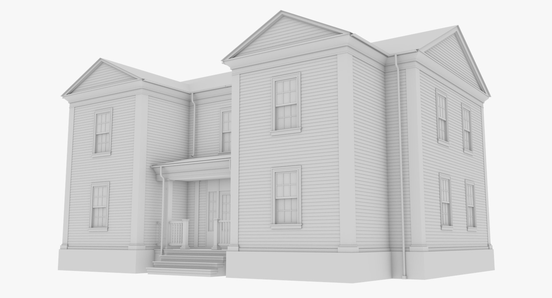 3D Model Colonial House 8 - TurboSquid 1195962