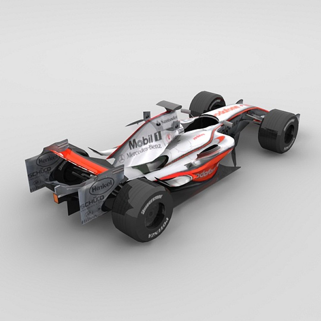 Low-poly Mclaren Mp4-22 3d Model