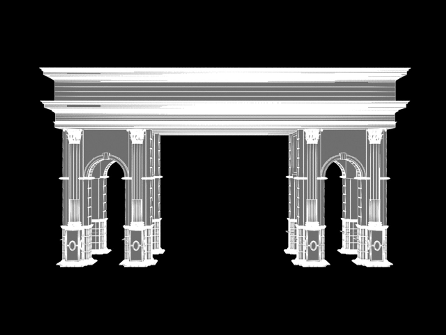 Roman Gate 3d Model