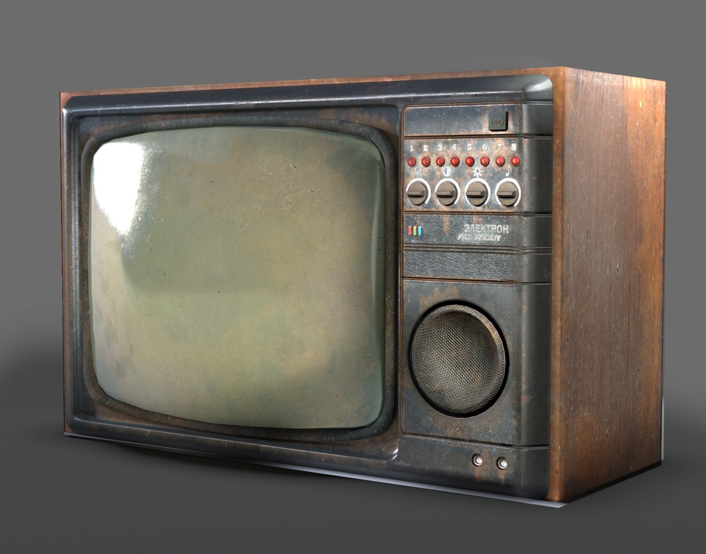 3D Vintage Tube Soviet Crt Tv Box Da1 Model - TurboSquid 1964992