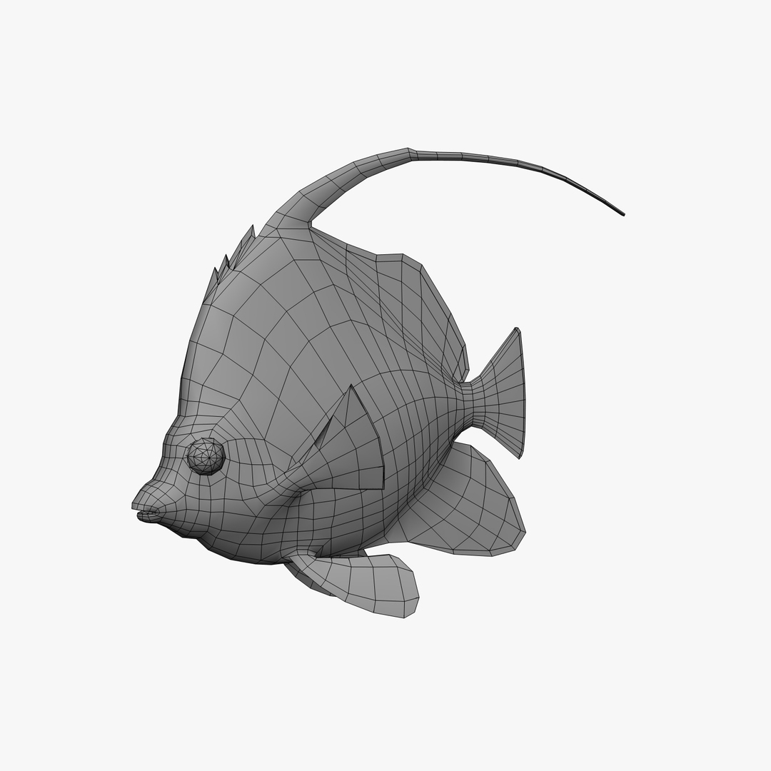 Longfin Bannerfish 3d Model