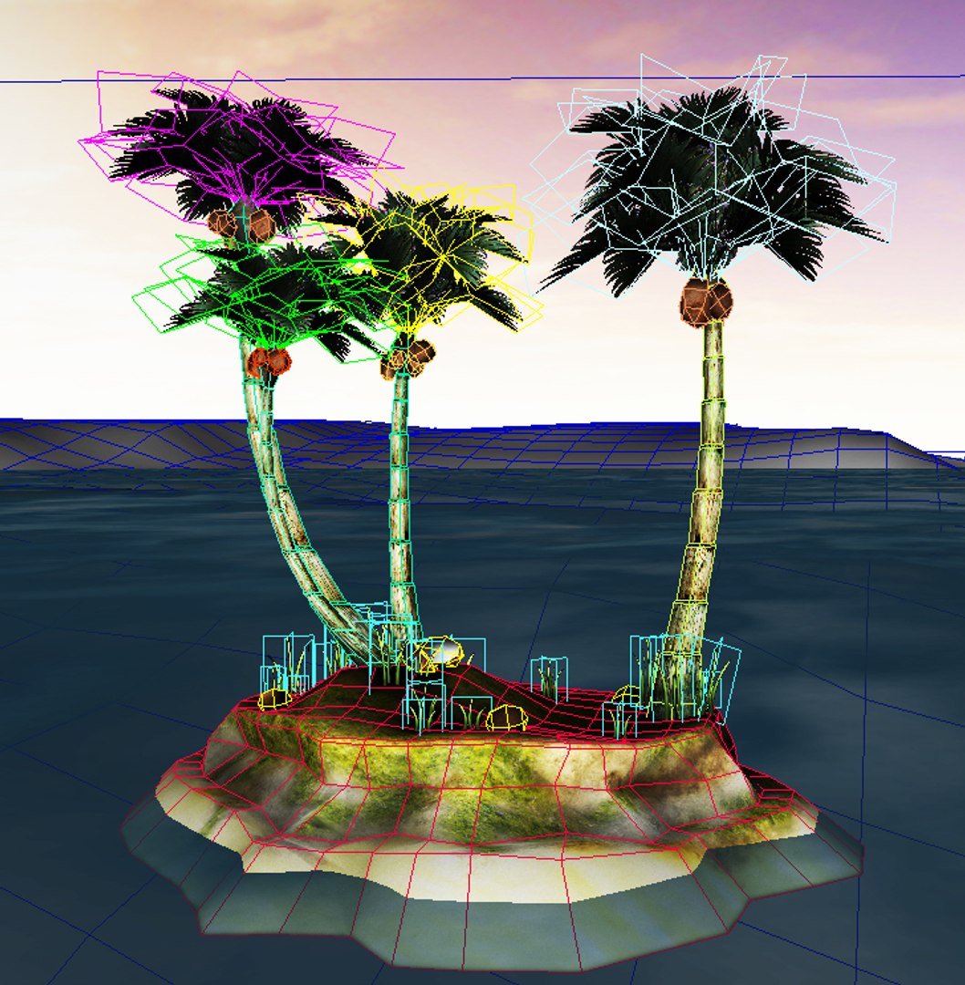3d Model Palm Tree Set
