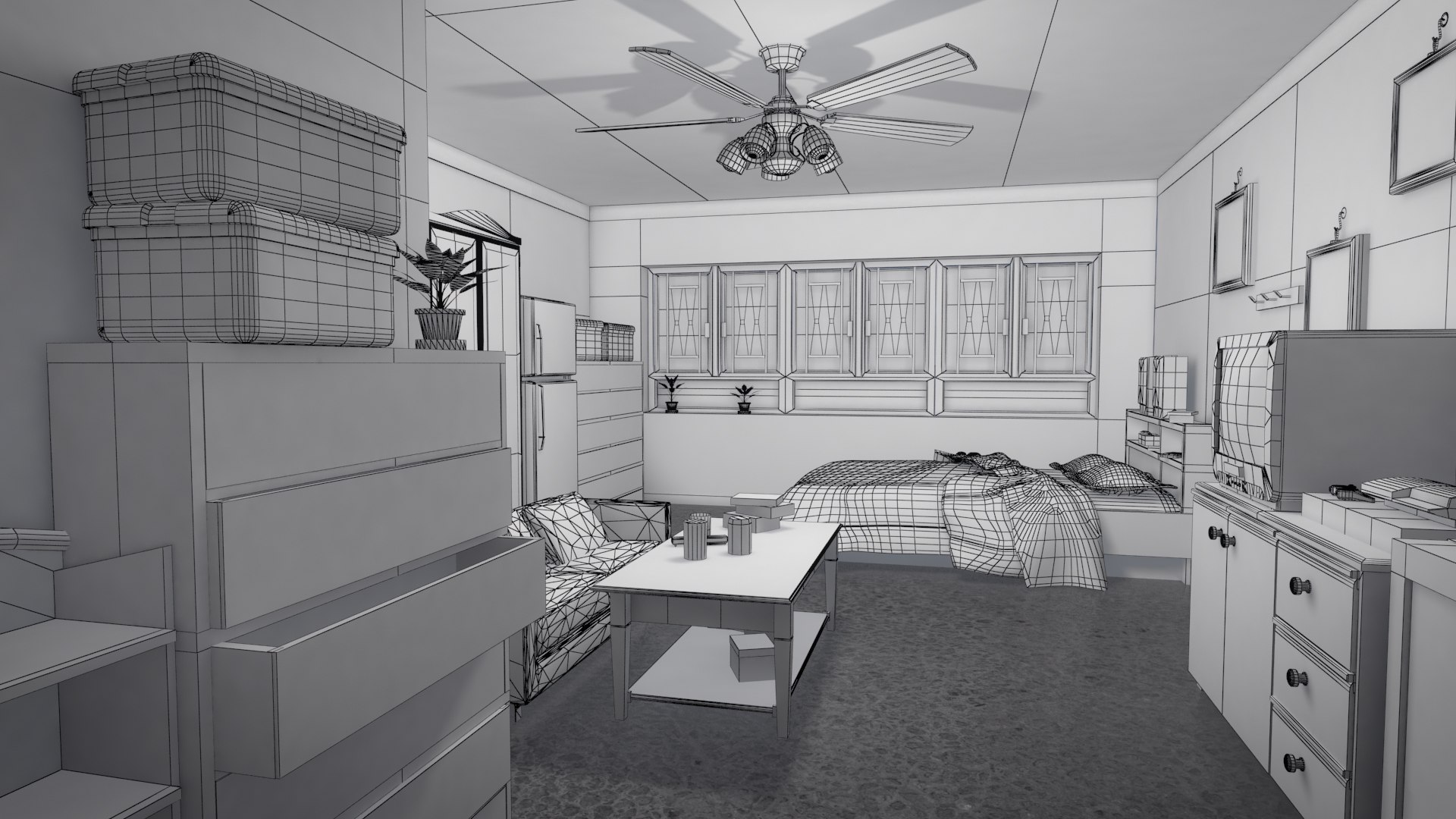 Hk Public Housing Interior 001 Model - TurboSquid 2306205