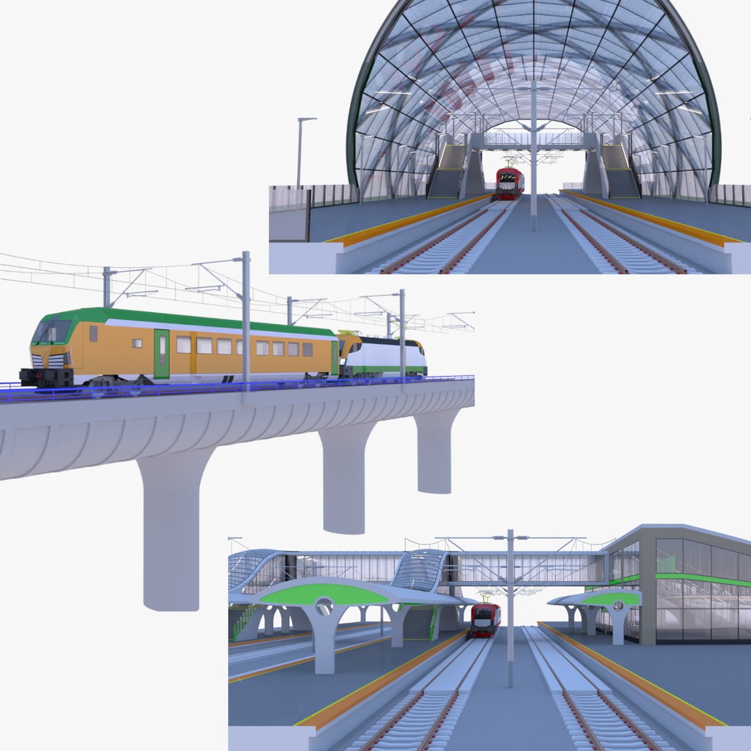 Railway Stations And Bridge 3D - TurboSquid 2185183