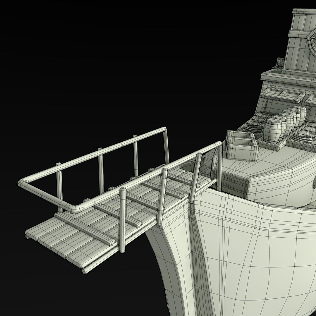 Wooden Fishing Boat 3d 3ds