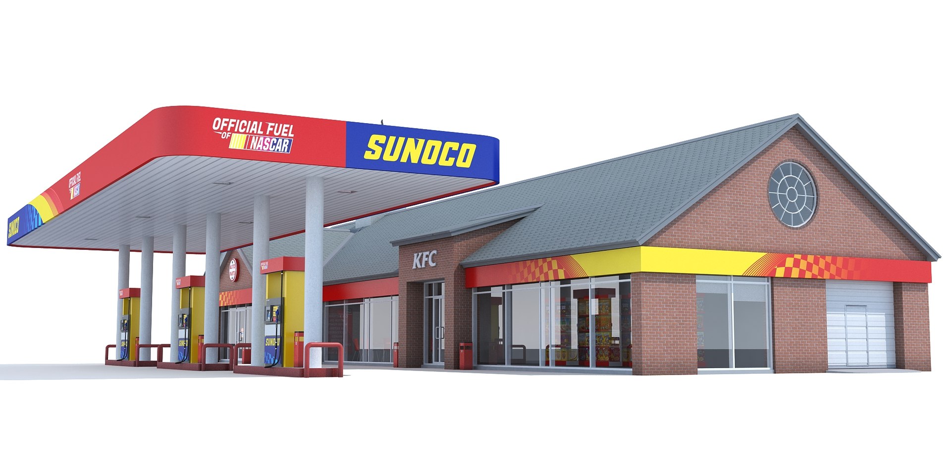 Sunoco Gas Station 3d Model