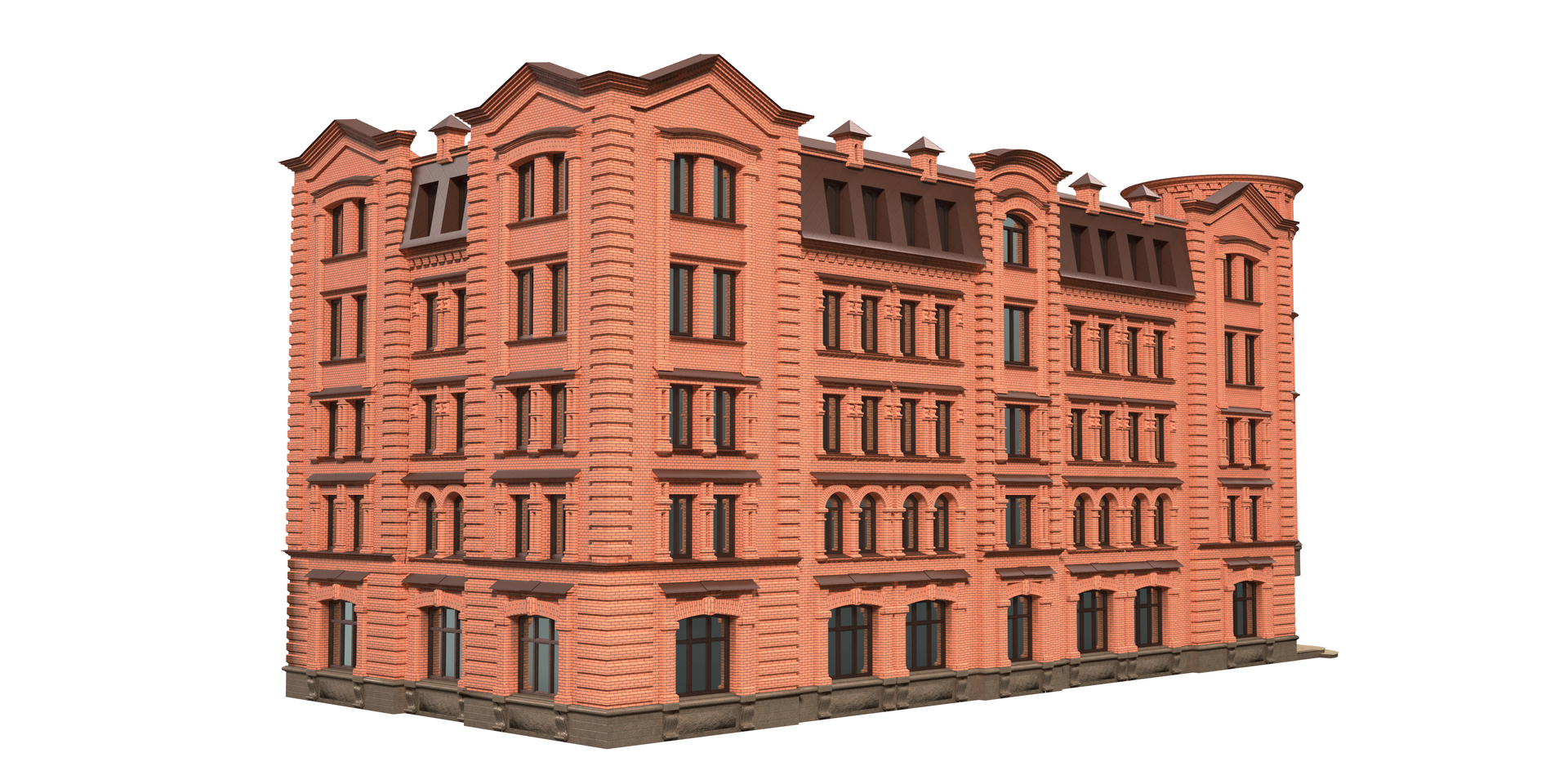 3D модель Brick House in the Old Russian Merchant Architectural Style ...