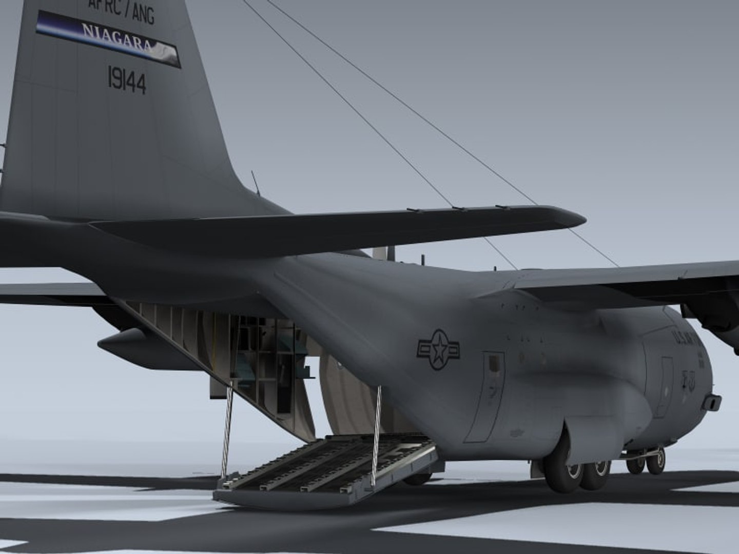 C-130h Cargo Plane 3d Model