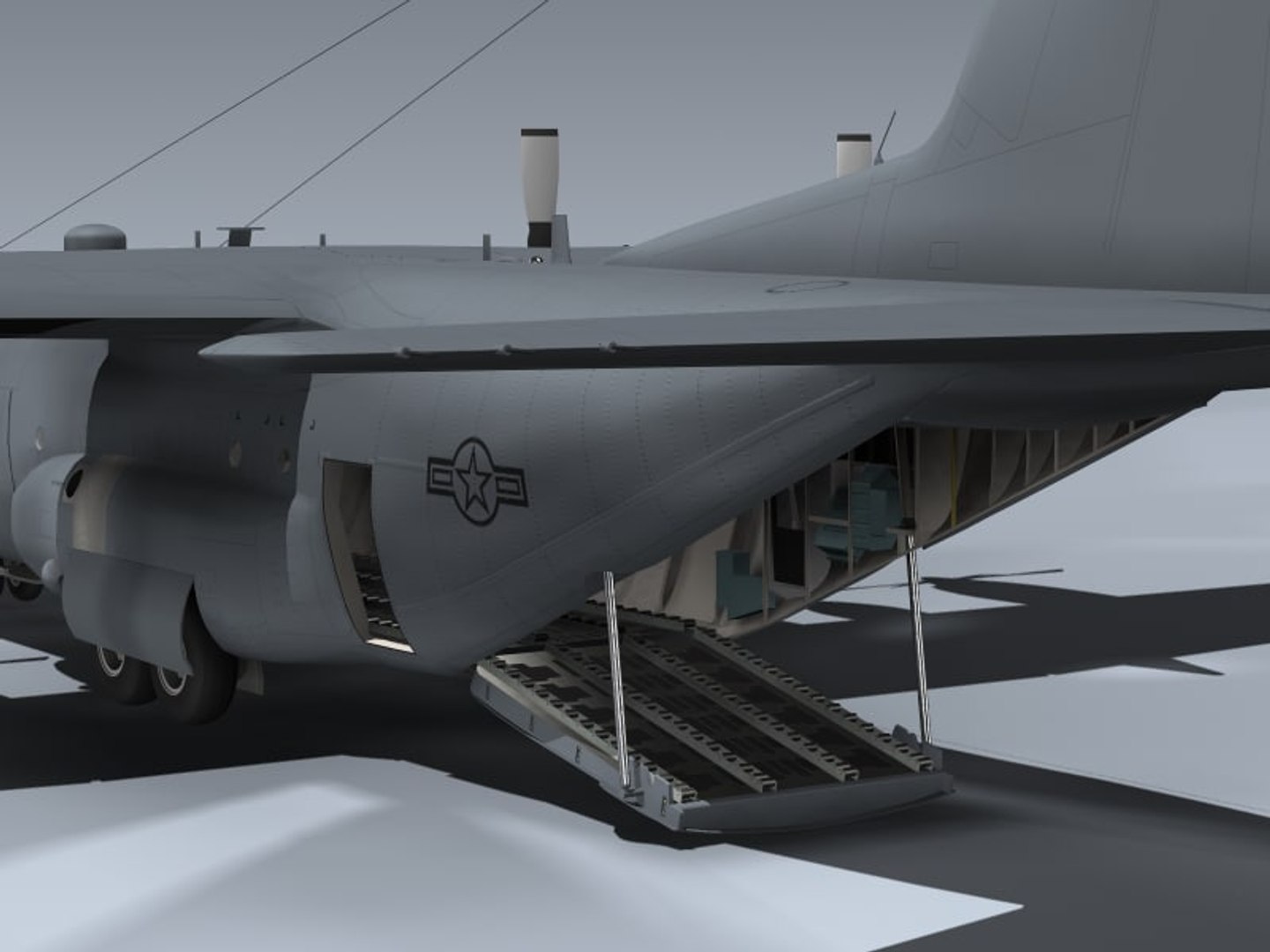 C-130h Cargo Plane 3d Model