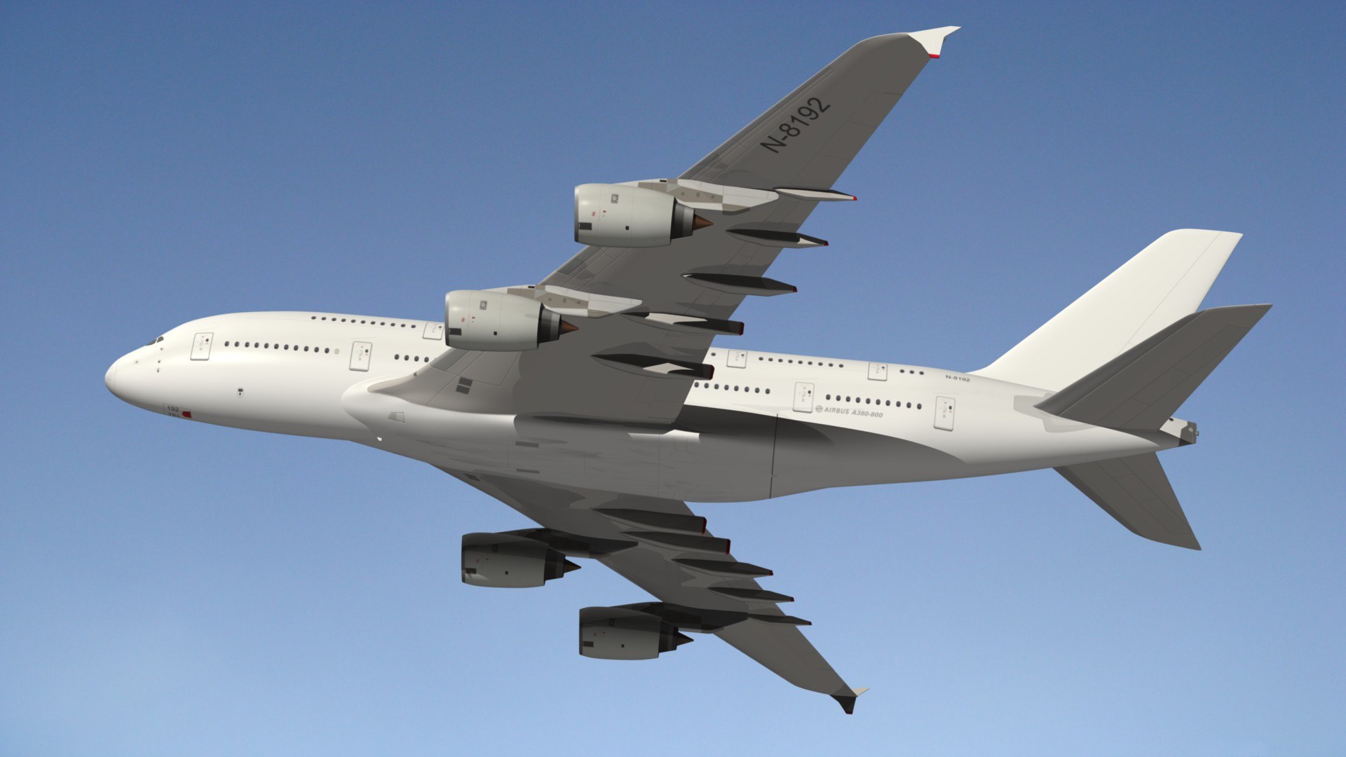 Airbus a380 white livery 3D - TurboSquid 1365260