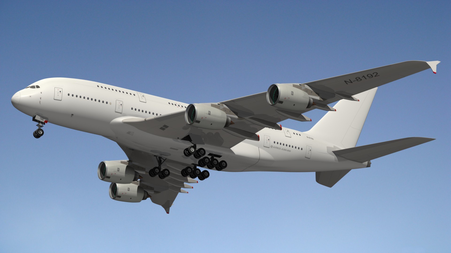 Airbus A380 White Livery 3D - TurboSquid 1365260