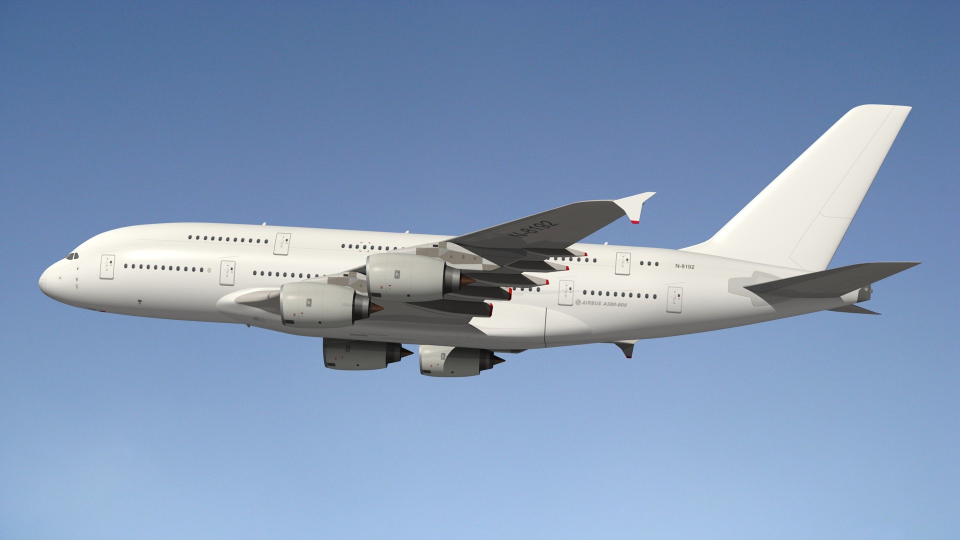 Airbus a380 white livery 3D - TurboSquid 1365260