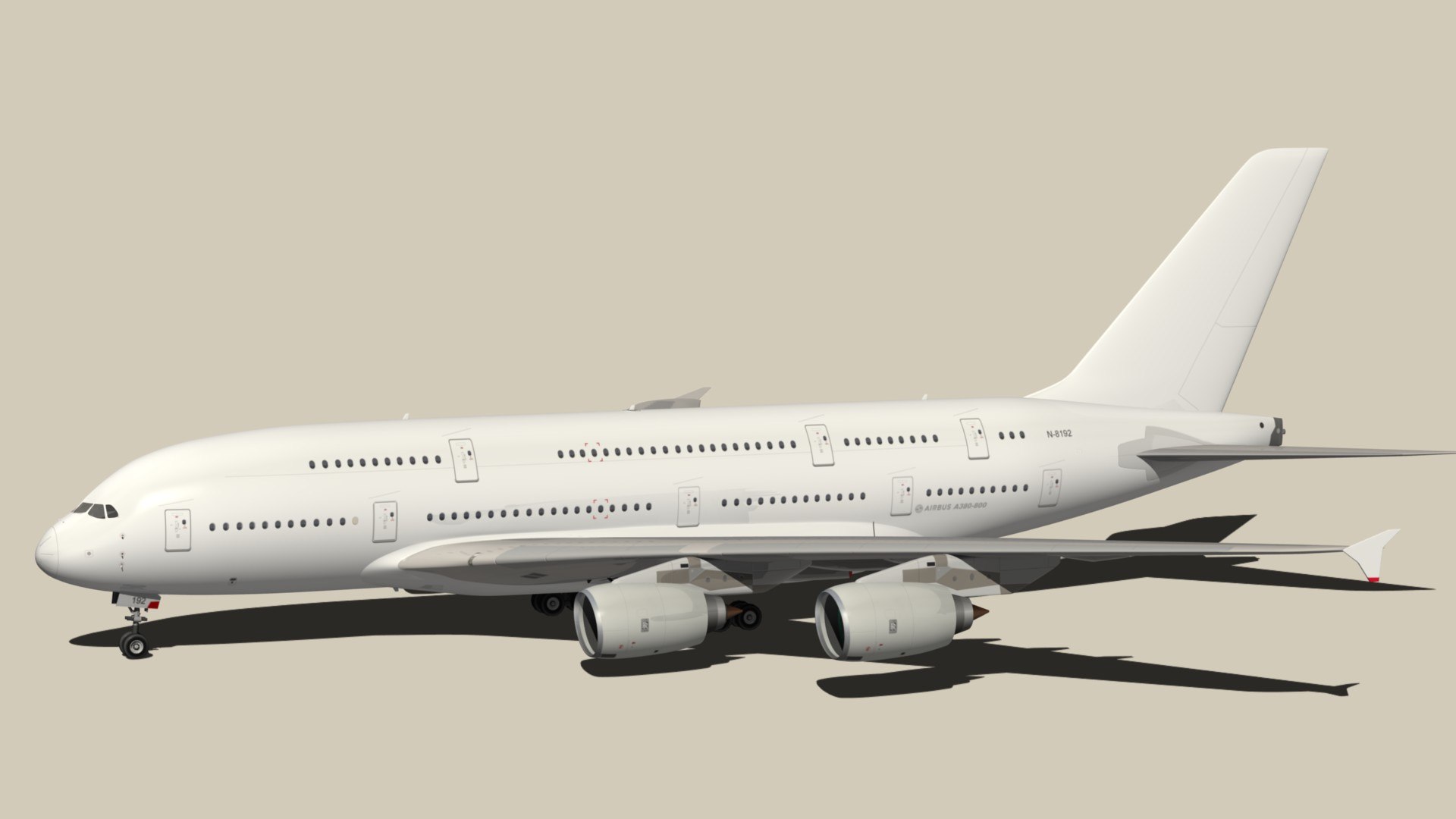 Airbus A380 White Livery 3D - TurboSquid 1365260