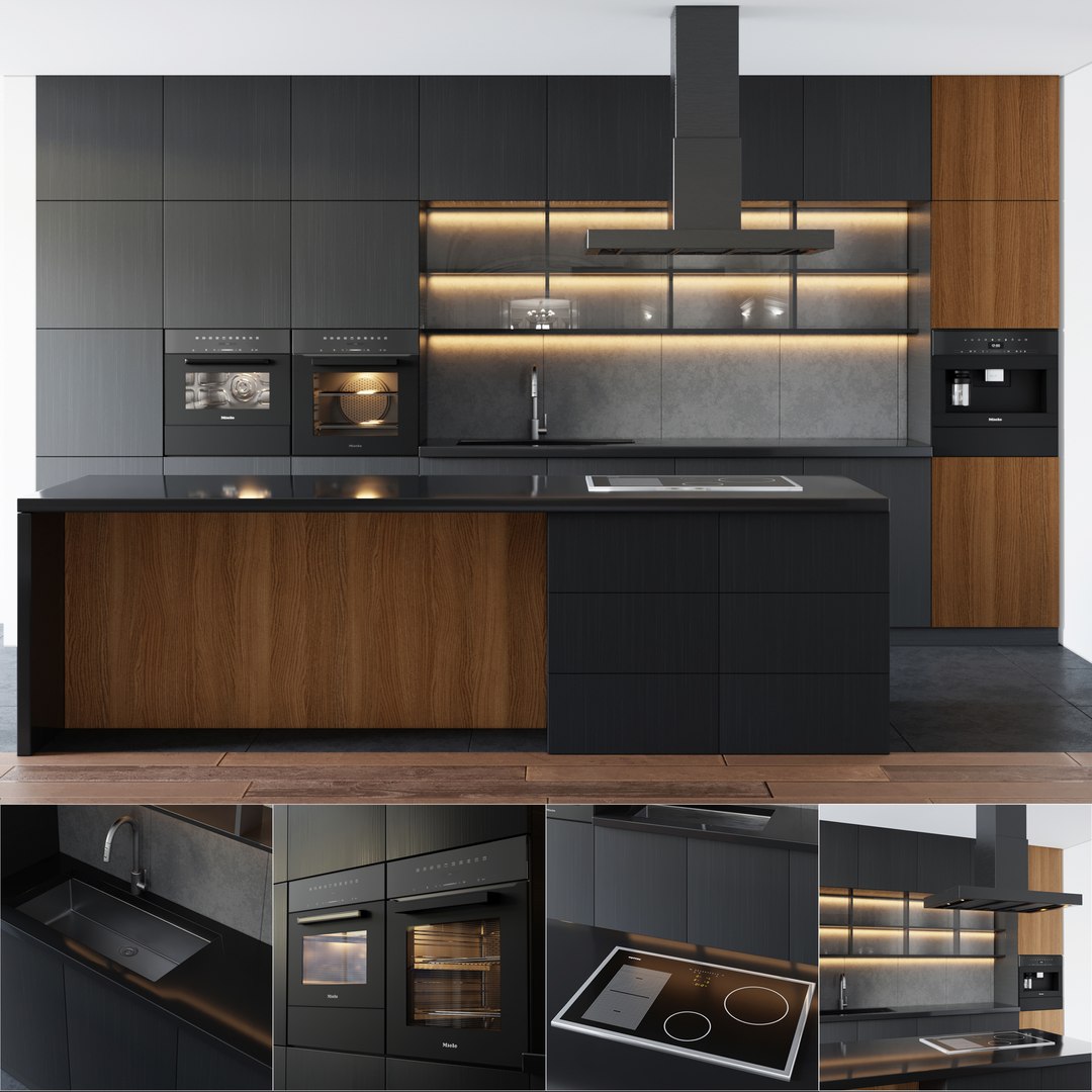 3D Modern Kitchen With Island 003 - TurboSquid 1826609