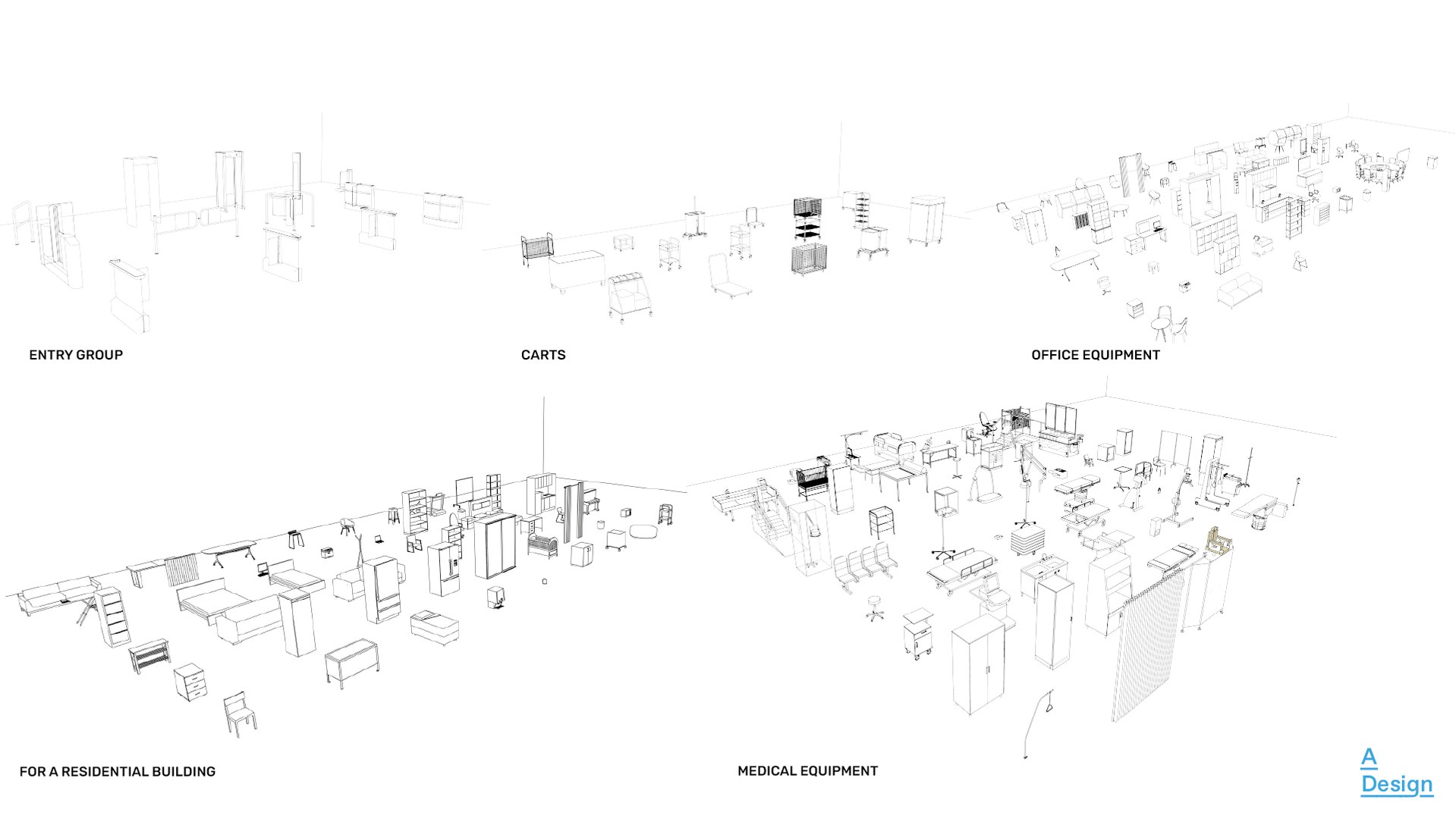 3D Model 23 Large Family Packs - Revit Families - 1006 Families In ...