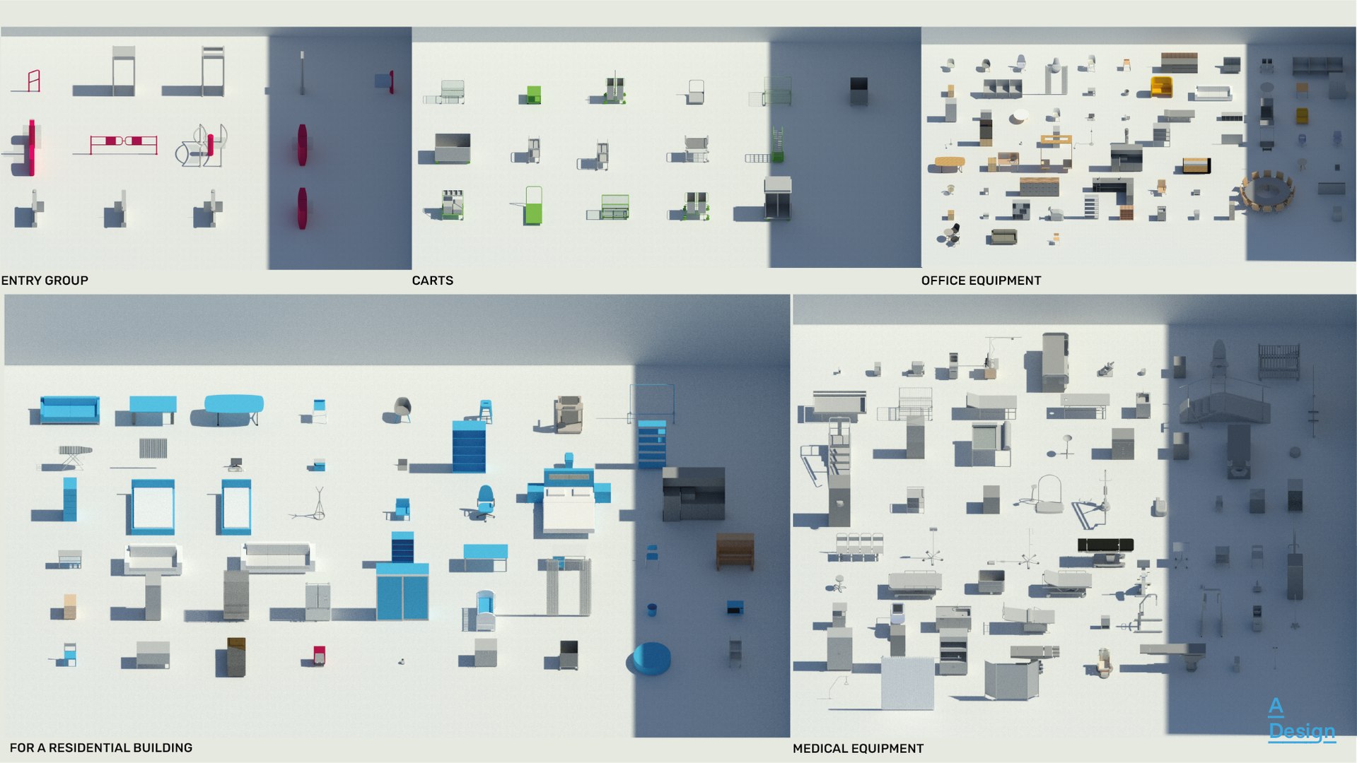 3D Model 23 Large Family Packs - Revit Families - 1006 Families In ...