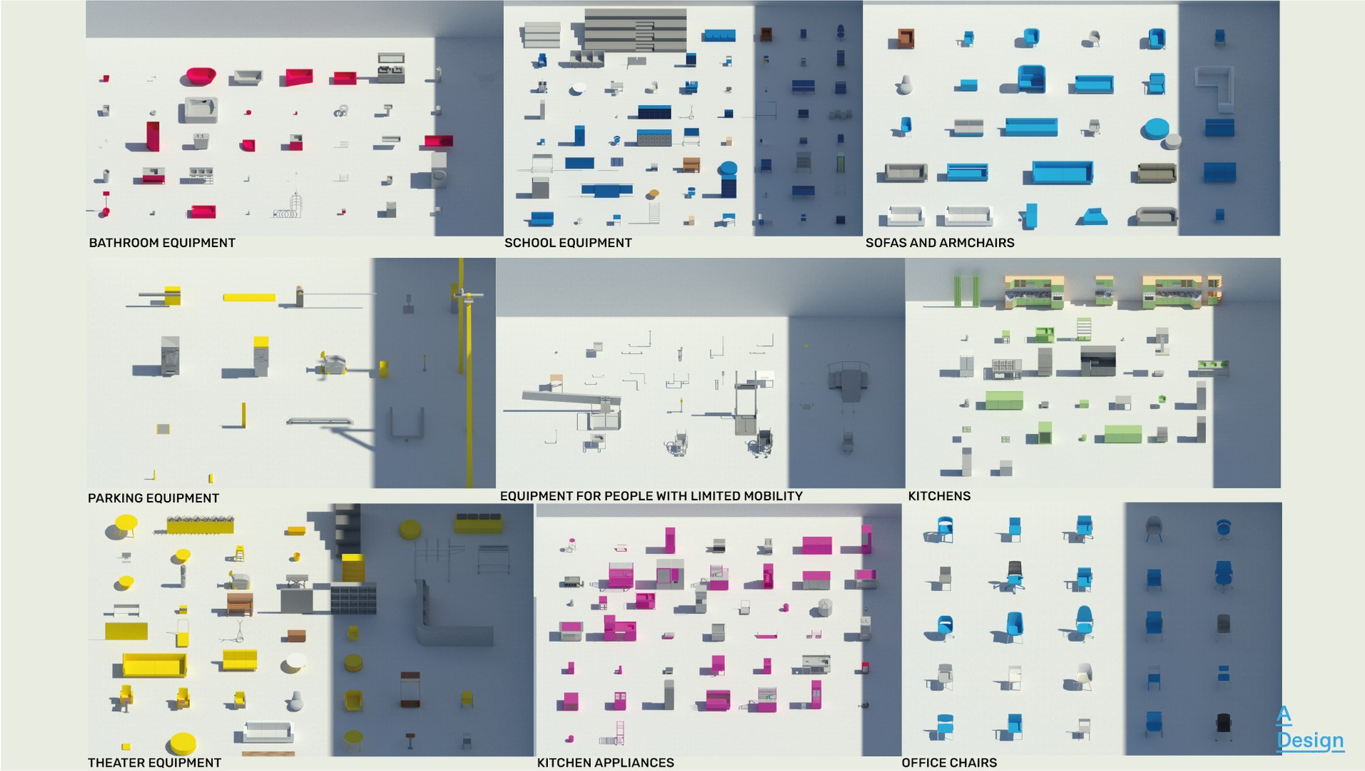 3D Model 23 Large Family Packs - Revit Families - 1006 Families In ...