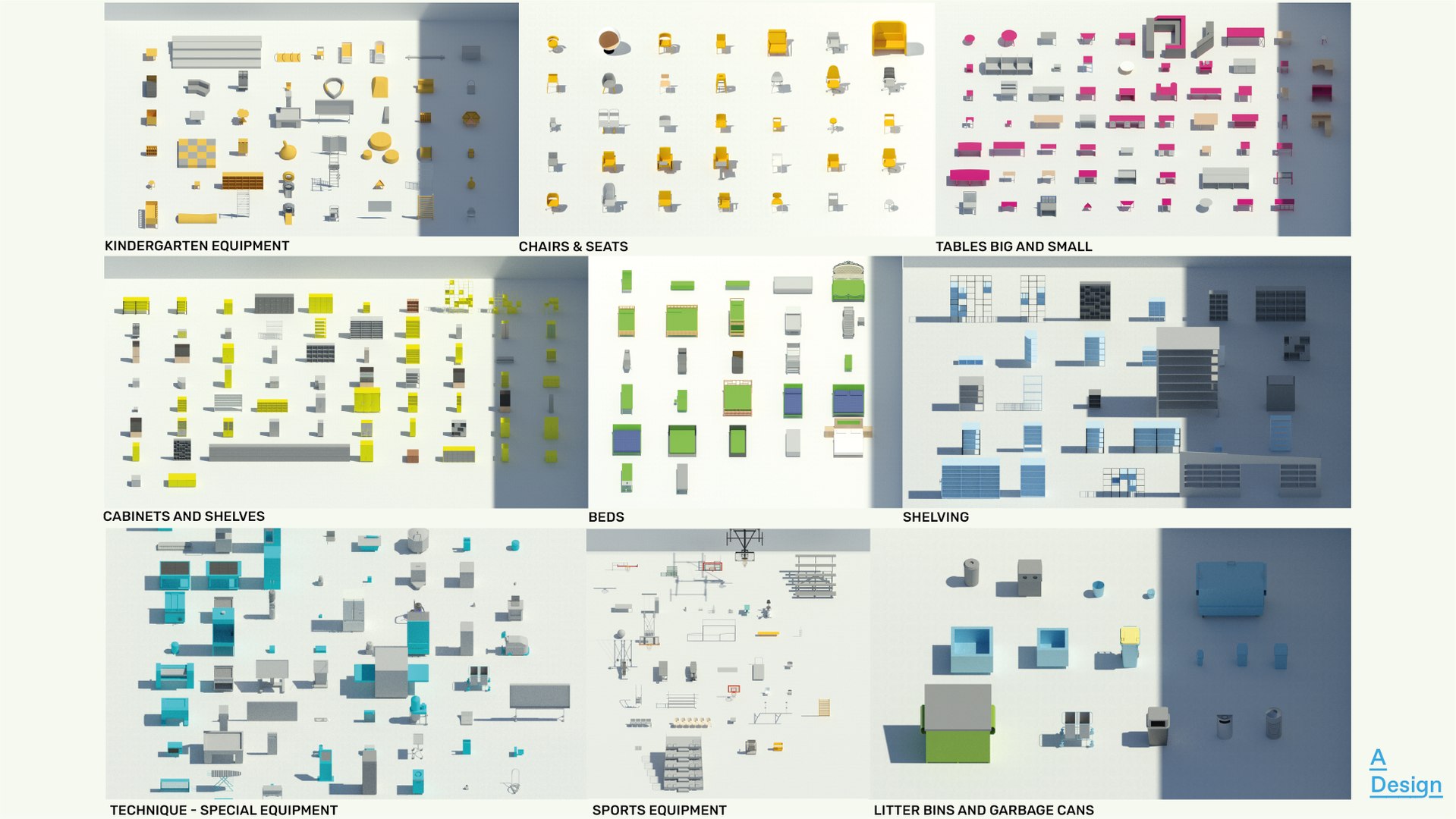 3D Model 23 Large Family Packs - Revit Families - 1006 Families In ...