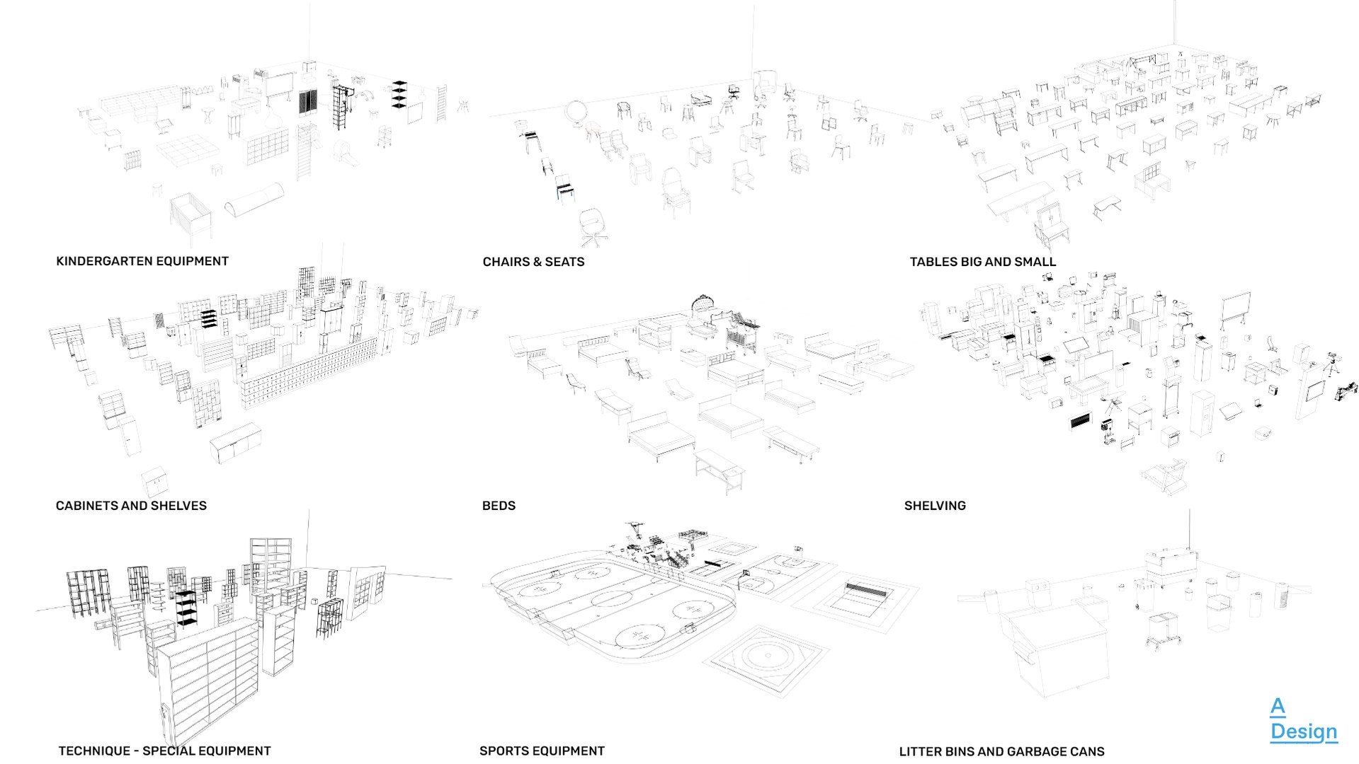 3D Model 23 Large Family Packs - Revit Families - 1006 Families In ...