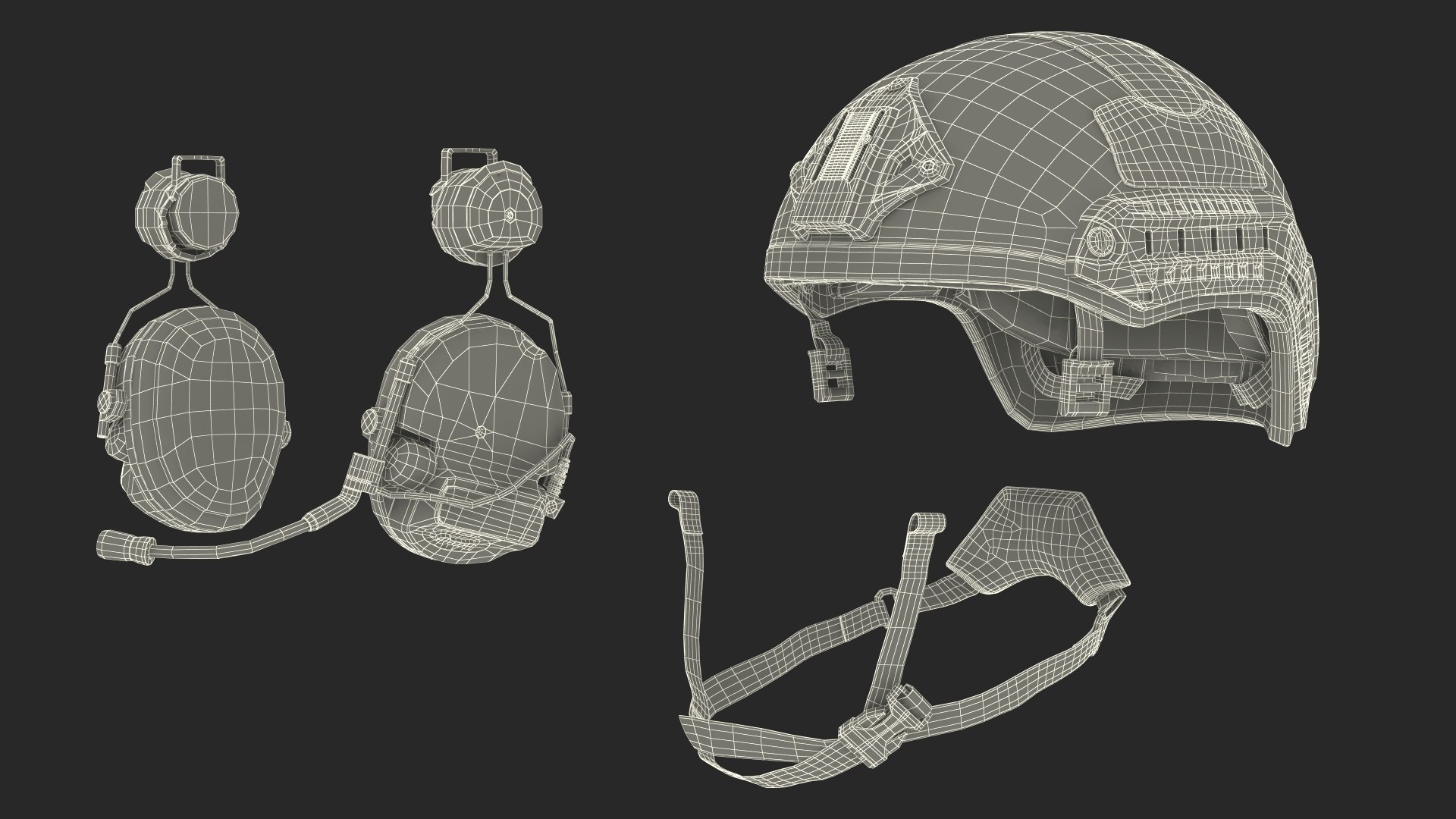 Tactical Gear Helmet Grey Camo 3D Model - TurboSquid 2272720