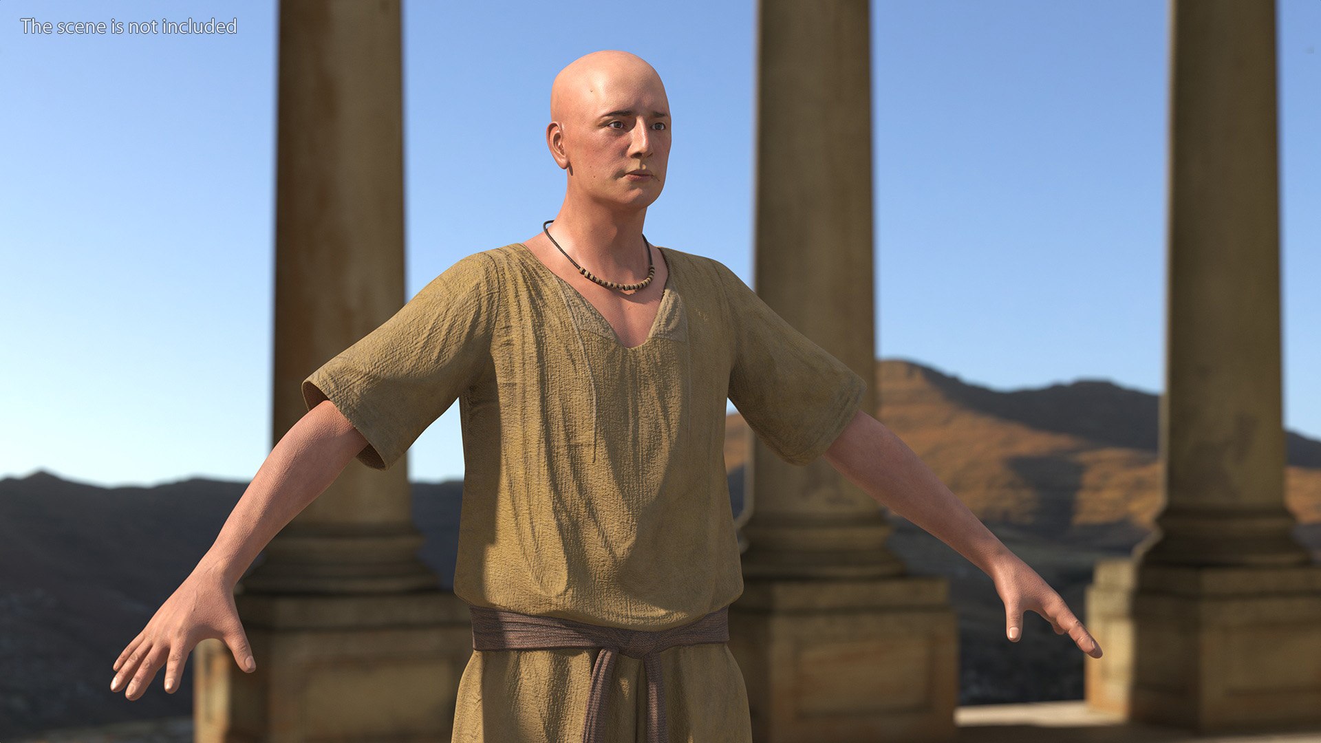 Ancient Priest A-Pose 3D - TurboSquid 2269677