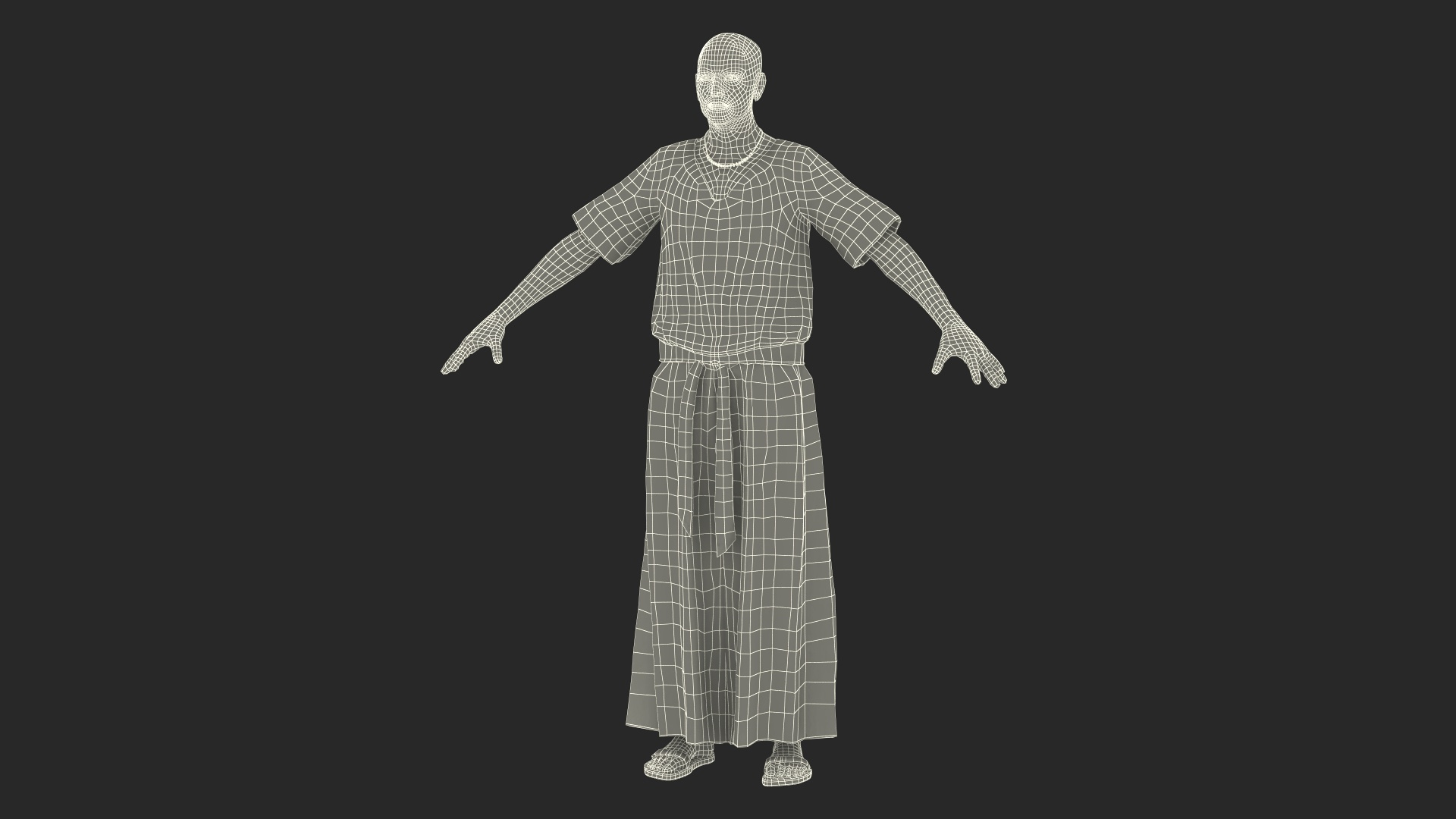 Ancient Priest A-Pose 3D - TurboSquid 2269677