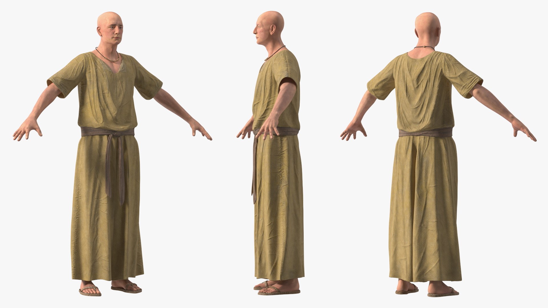 Ancient Priest A-Pose 3D - TurboSquid 2269677
