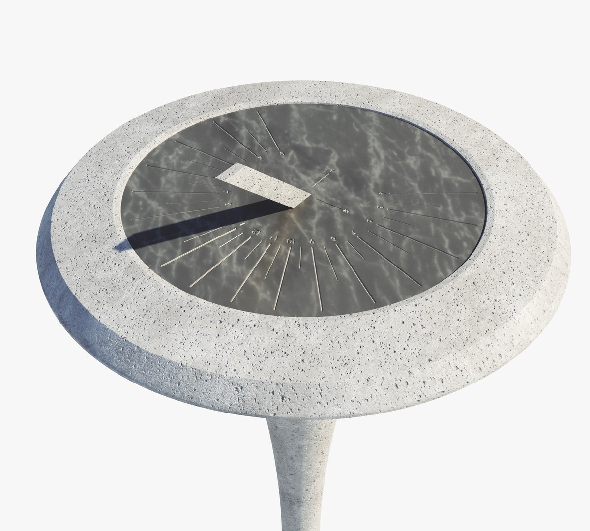3D Marble Sundial And Concrete Plinth model - TurboSquid 2048026