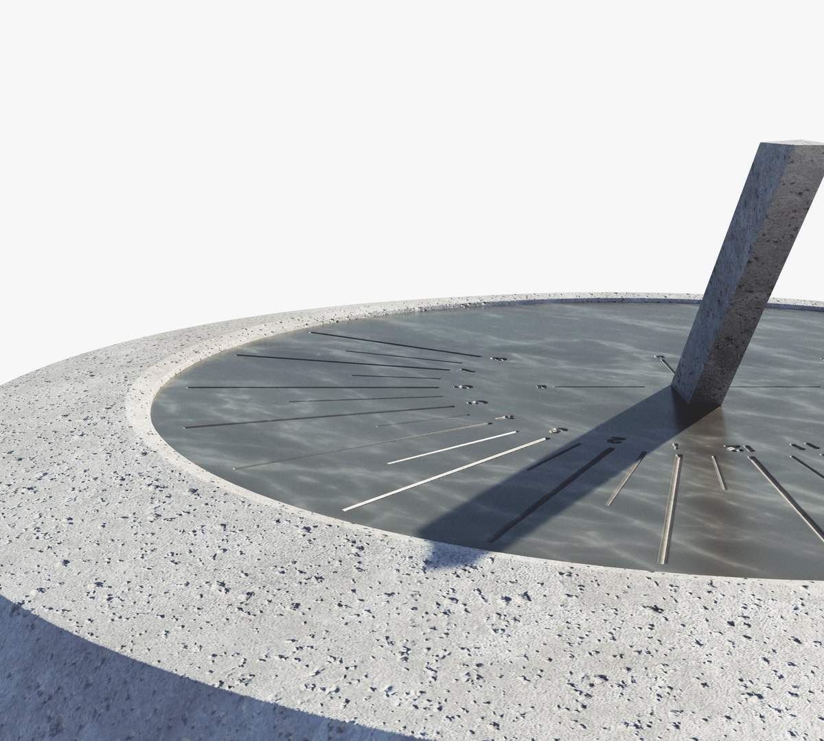 3D Marble Sundial And Concrete Plinth Model - TurboSquid 2048026