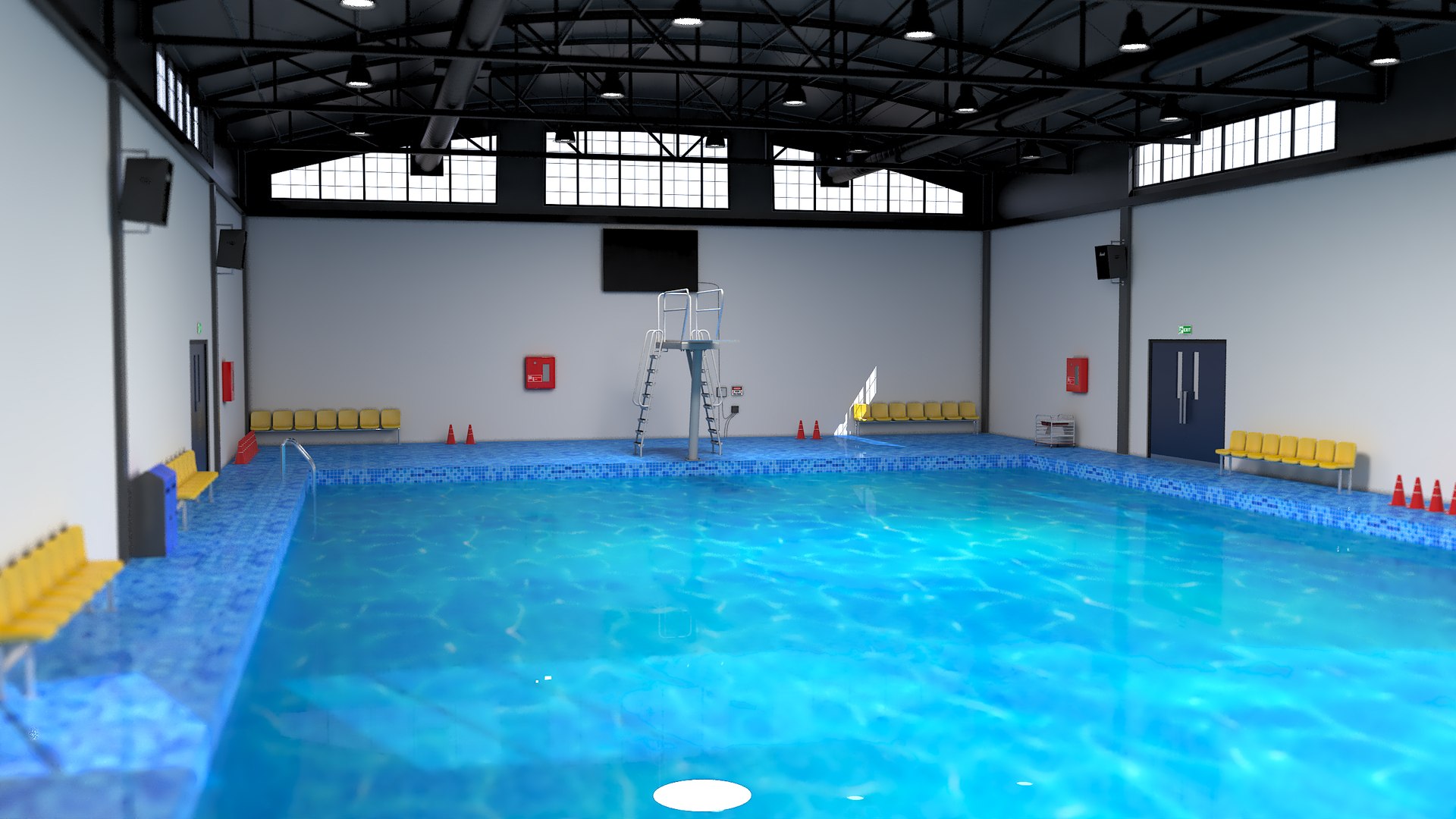 3D Model Swimming Pool And Diving Board - TurboSquid 2294088