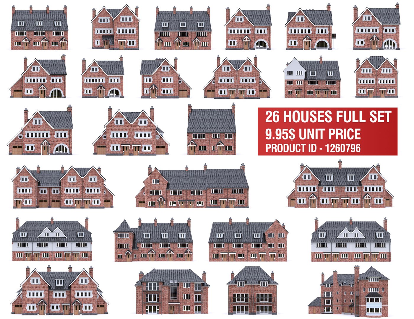 English Houses - Vol 1 3D Model - TurboSquid 1751180