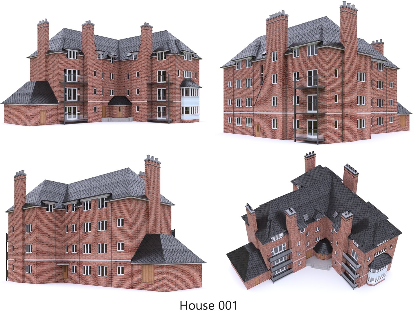 English Houses - Vol 1 3D Model - TurboSquid 1751180