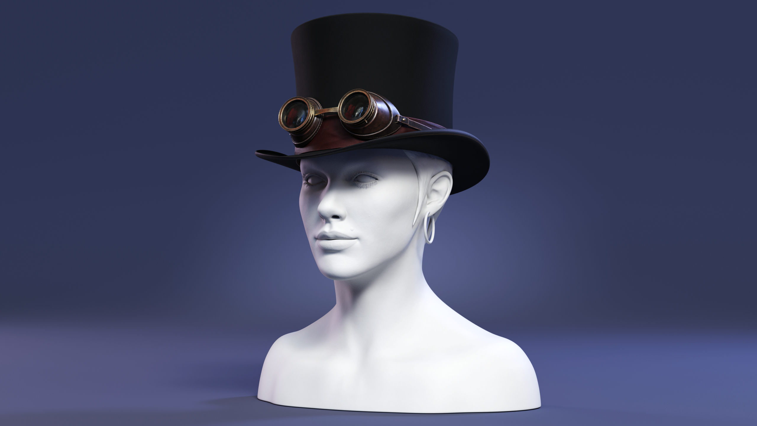 3D Top Hat with Goggles - TurboSquid 1843964