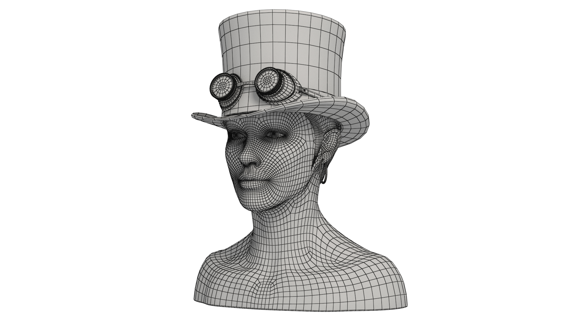 3D Top Hat with Goggles - TurboSquid 1843964
