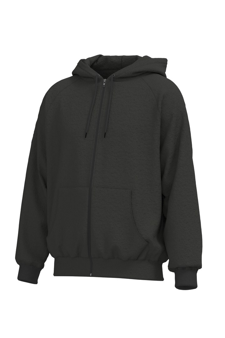 Male Raglan Zipper Hoodie Model - TurboSquid 2152899