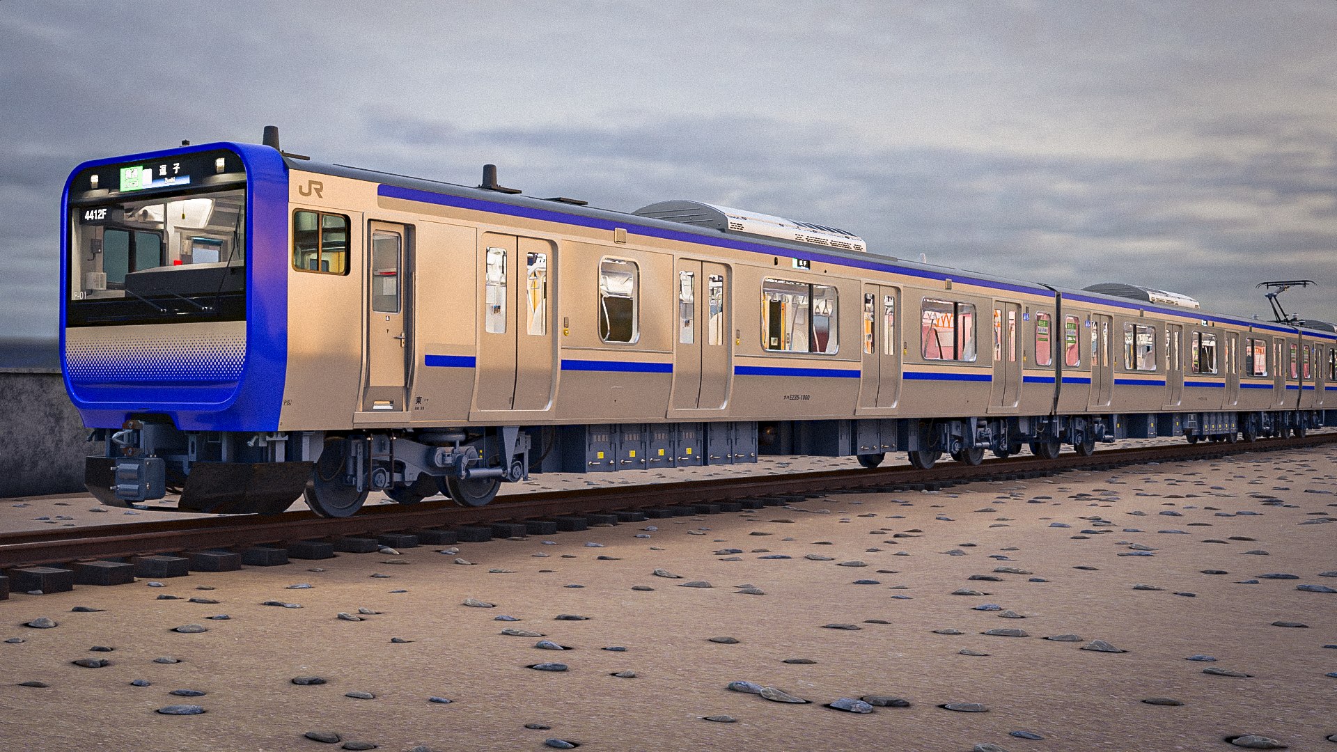 3D Standard License - Japanese Train Detailed Interior Yokosuka Sobu Exterior E235-1000 Series ...