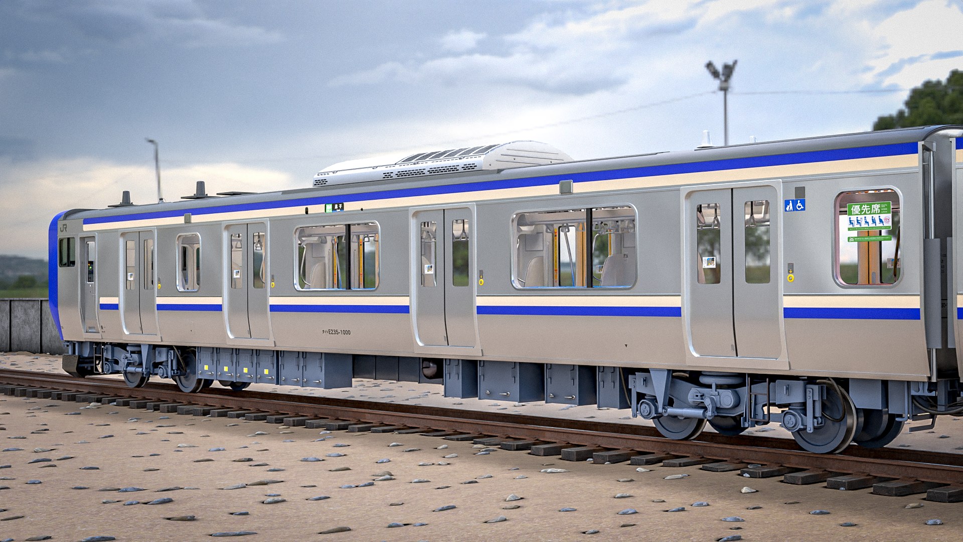3D Standard License - Japanese Train Detailed Interior Yokosuka Sobu Exterior E235-1000 Series ...