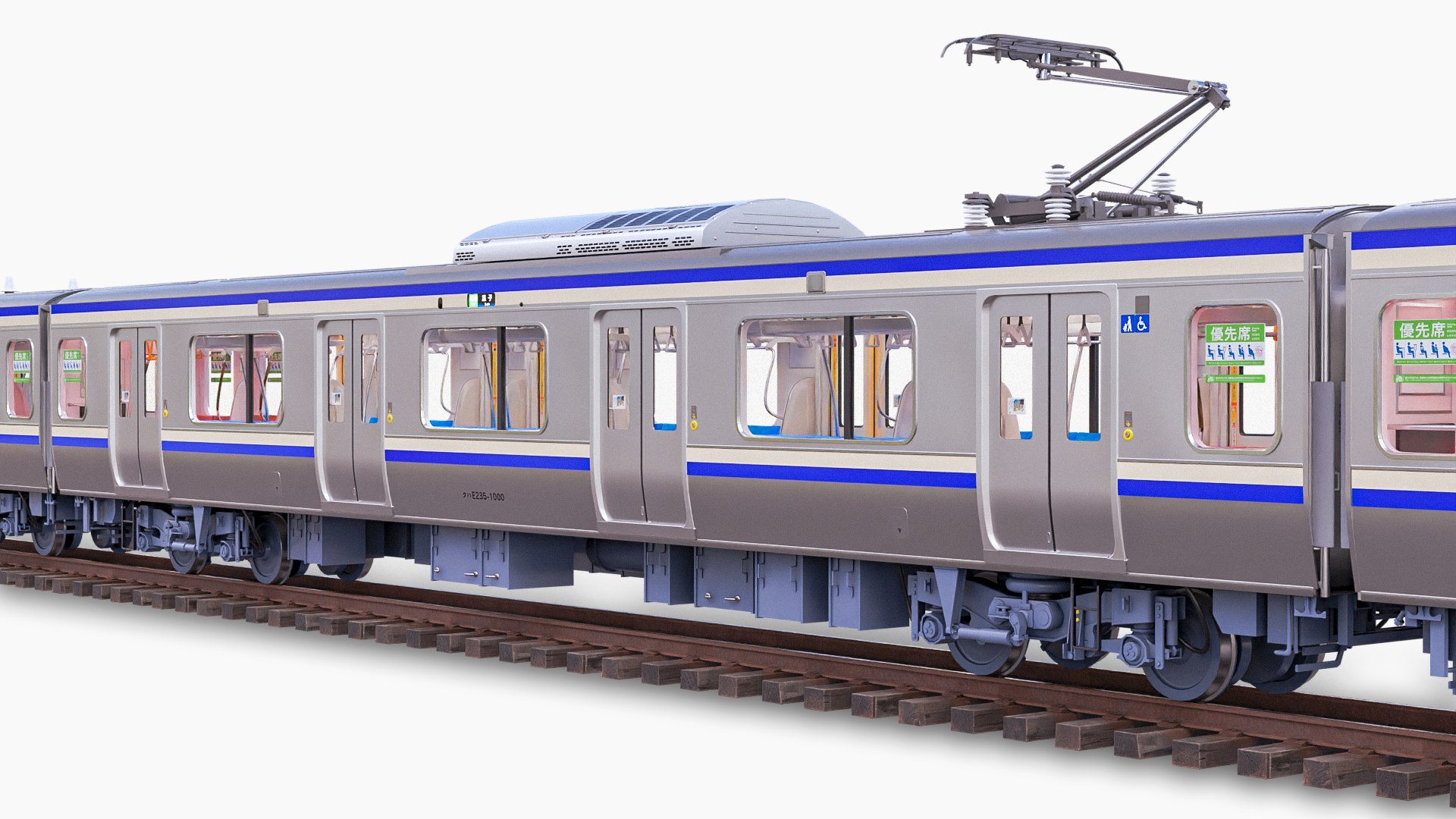 3D Standard License - Japanese Train Detailed Interior Yokosuka Sobu Exterior E235-1000 Series ...