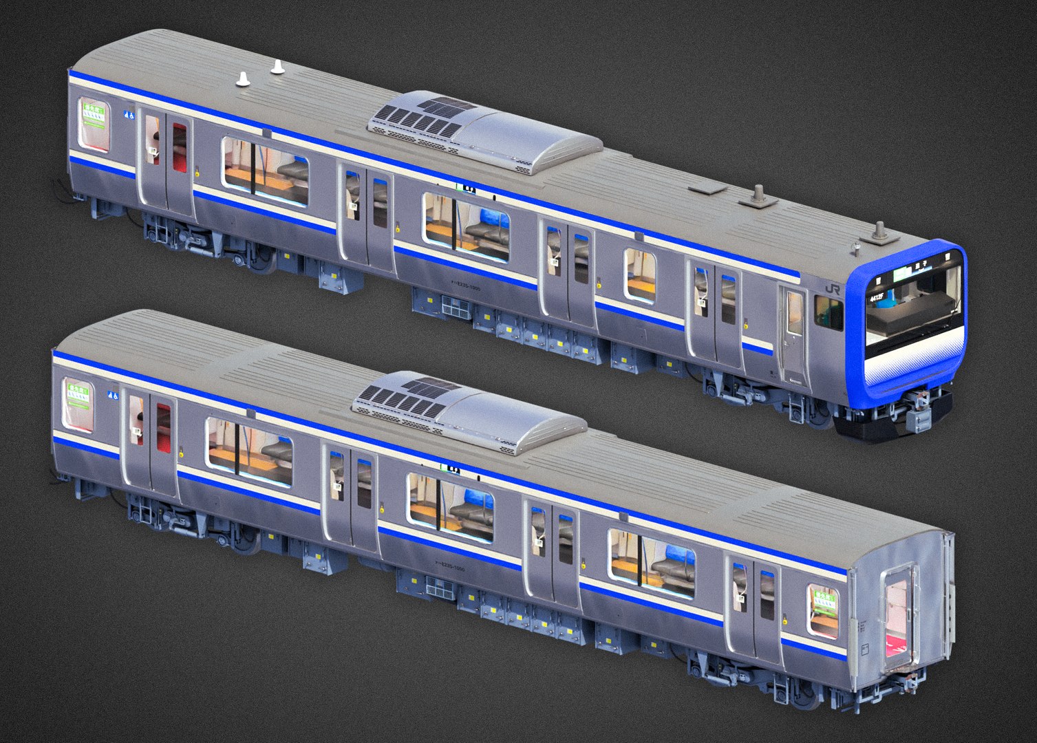 3D Standard License - Japanese Train Detailed Interior Yokosuka Sobu Exterior E235-1000 Series ...