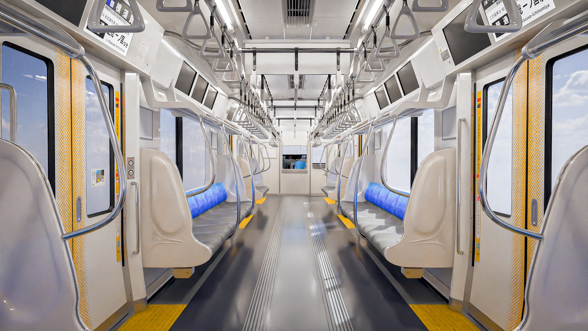 3D Standard License - Japanese Train Detailed Interior Yokosuka Sobu Exterior E235-1000 Series ...