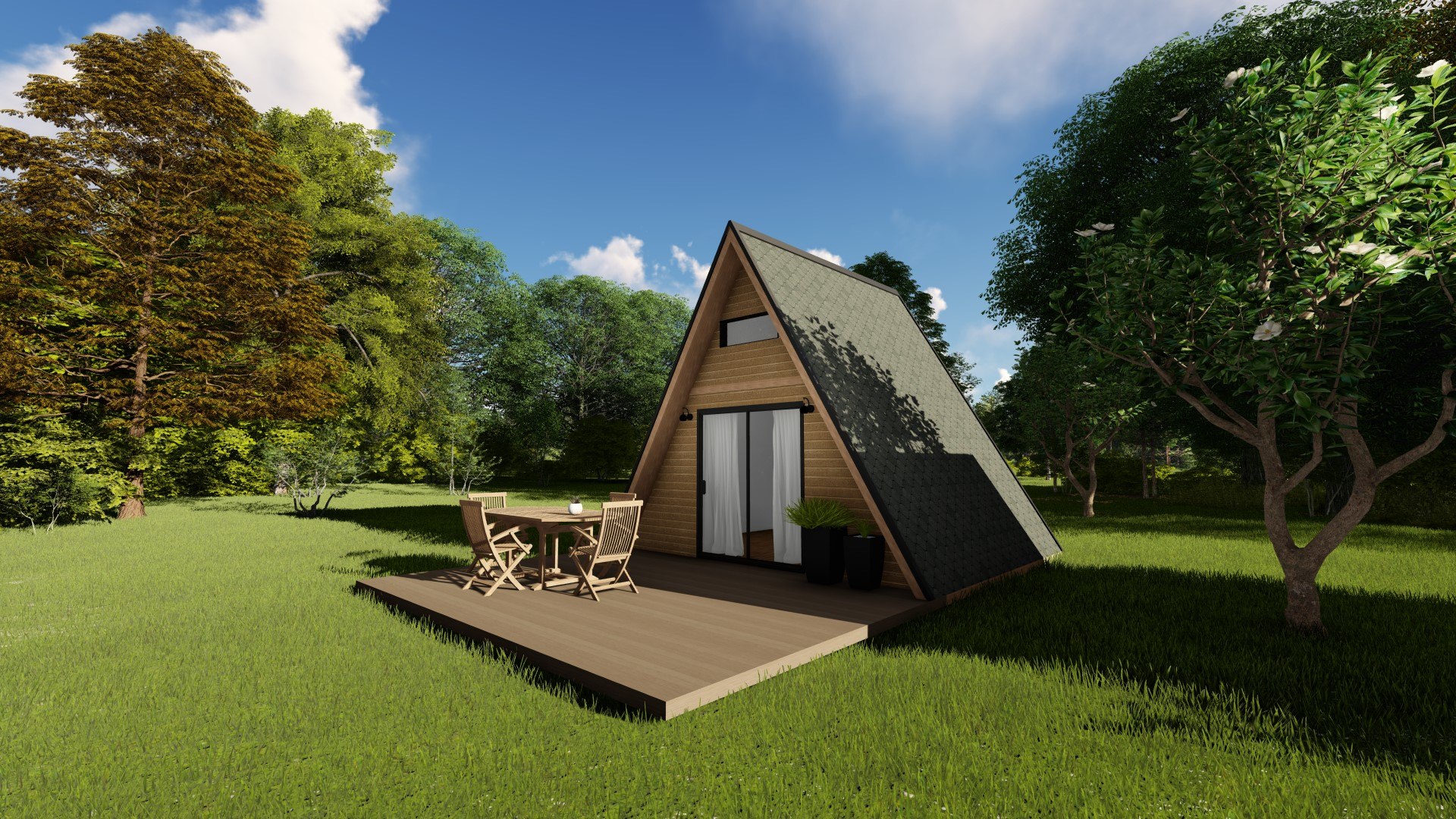 3D Modern Mountain Cabin Style House Model - TurboSquid 1384800