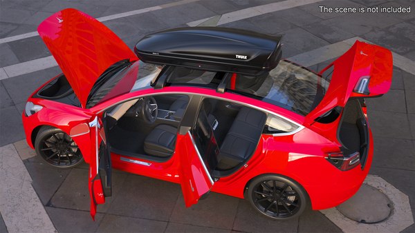 modelo 3d Tesla con cofre de techo para automóvil Thule en ...