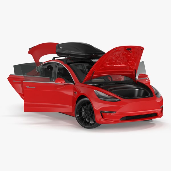 modelo 3d Tesla con cofre de techo para automóvil Thule en ...