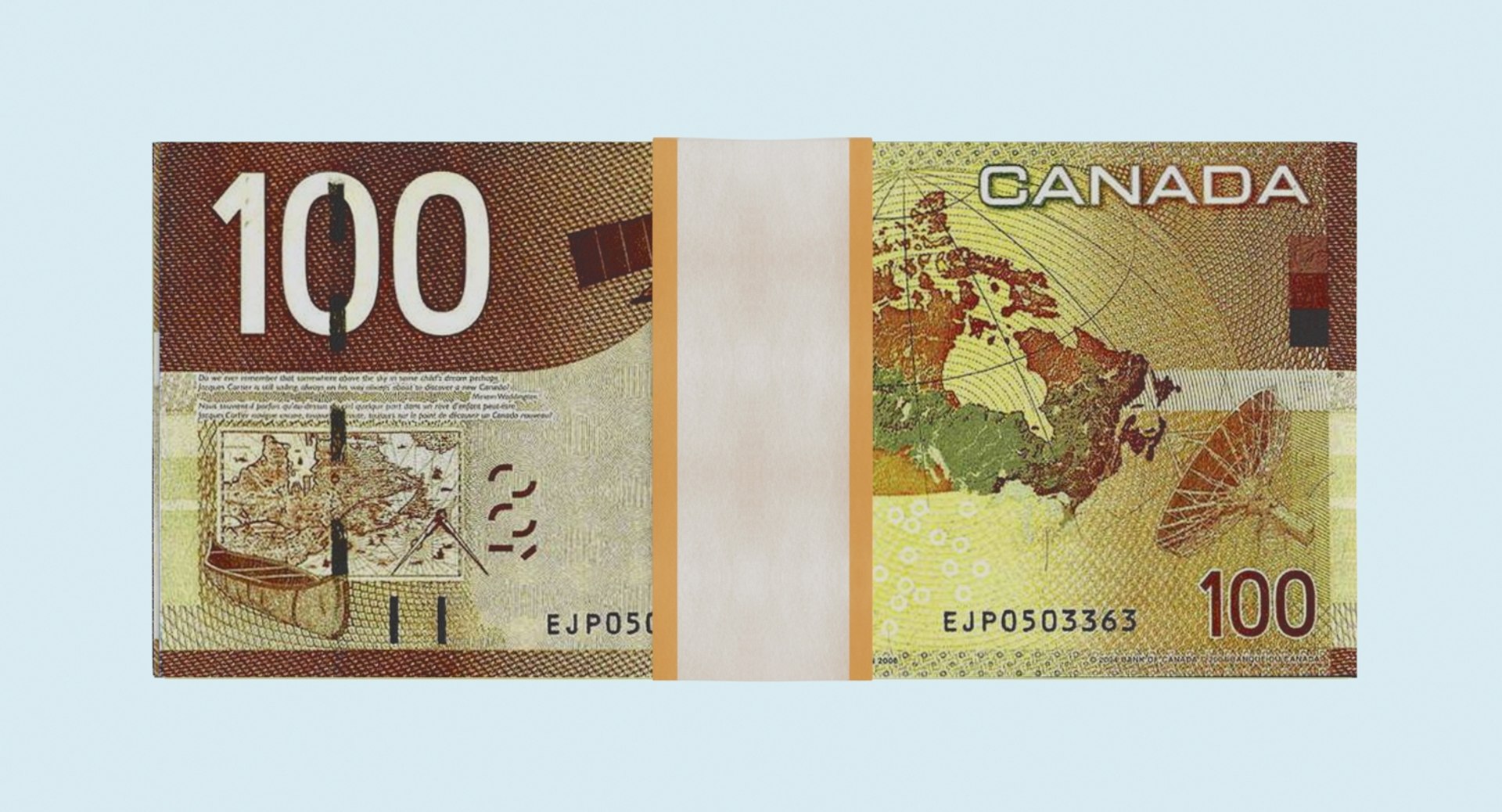 3d Model 100 Canadian Dollar Note