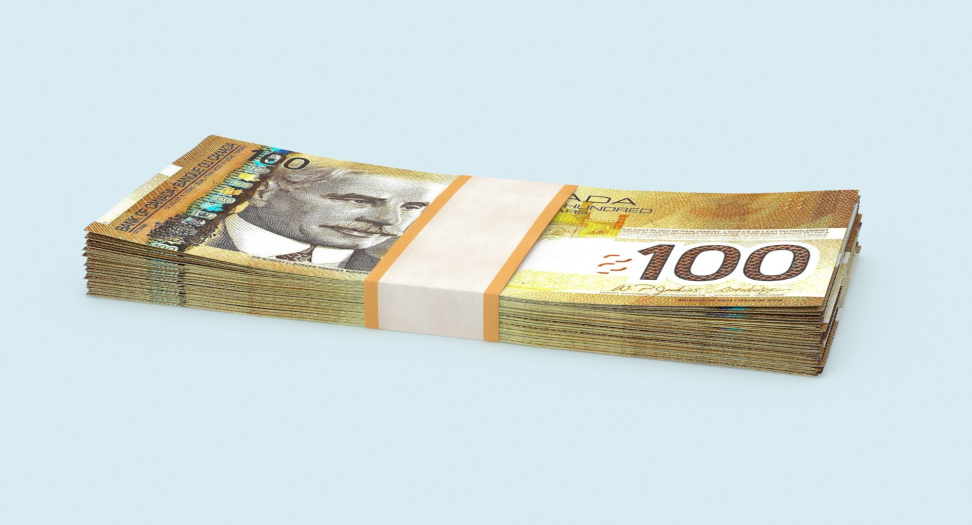 3d Model 100 Canadian Dollar Note