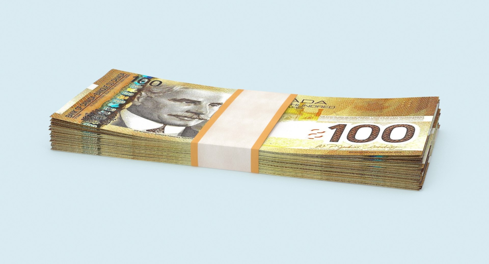3d Model 100 Canadian Dollar Note