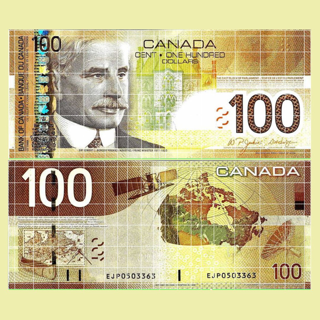 3d Model 100 Canadian Dollar Note