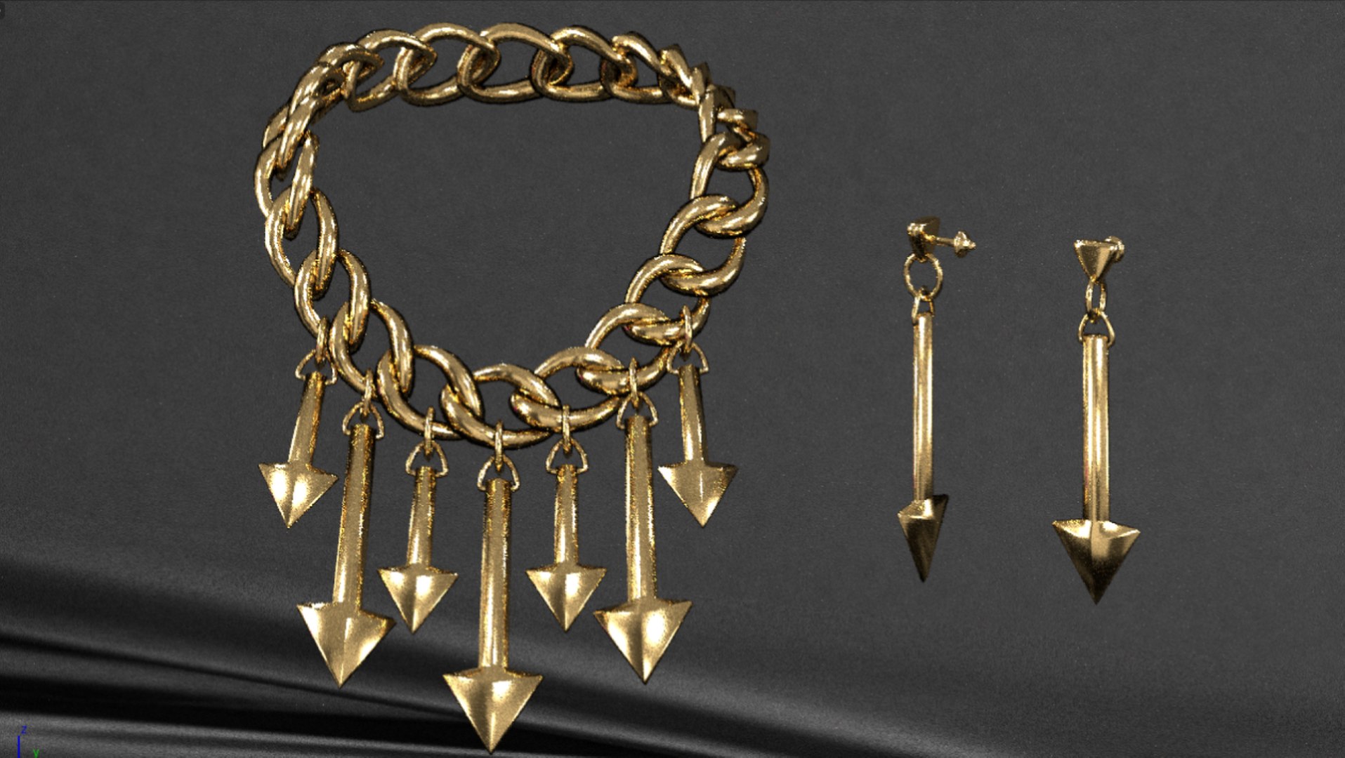 modelo 3d Big necklace with arrows - TurboSquid 2098448