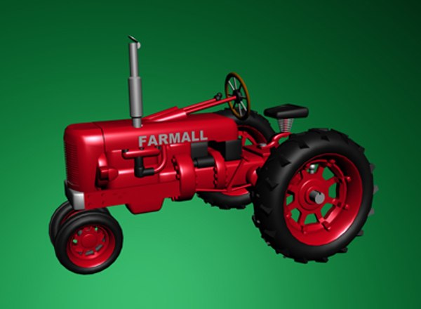 rusty old tractor 3d model
